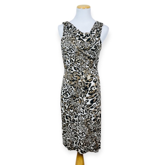 Boston Proper | Dresses | Boston Proper Animal Print Asymmetrical Neck ...